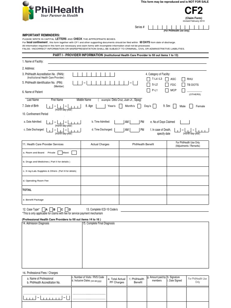 PhilHealth ClaimForm2 | PDF