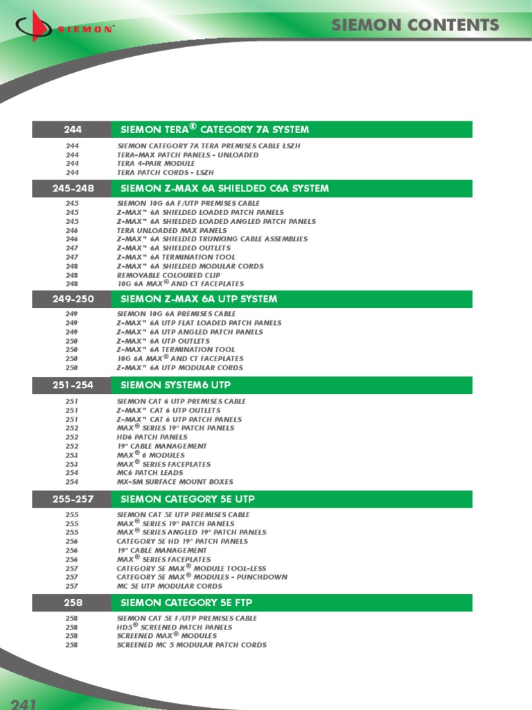 Cablelines Siemon | PDF | Electrical Connector | Optical Fiber