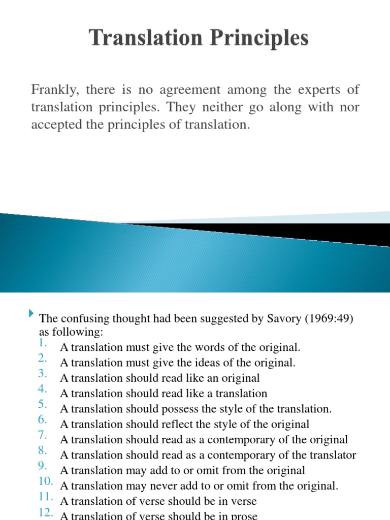 Translation Principles | PDF | Translations | Idiom