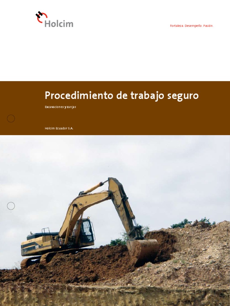 Procedimiento de Trabajo Seguro - Excavaciones y Zanjas | PDF ...