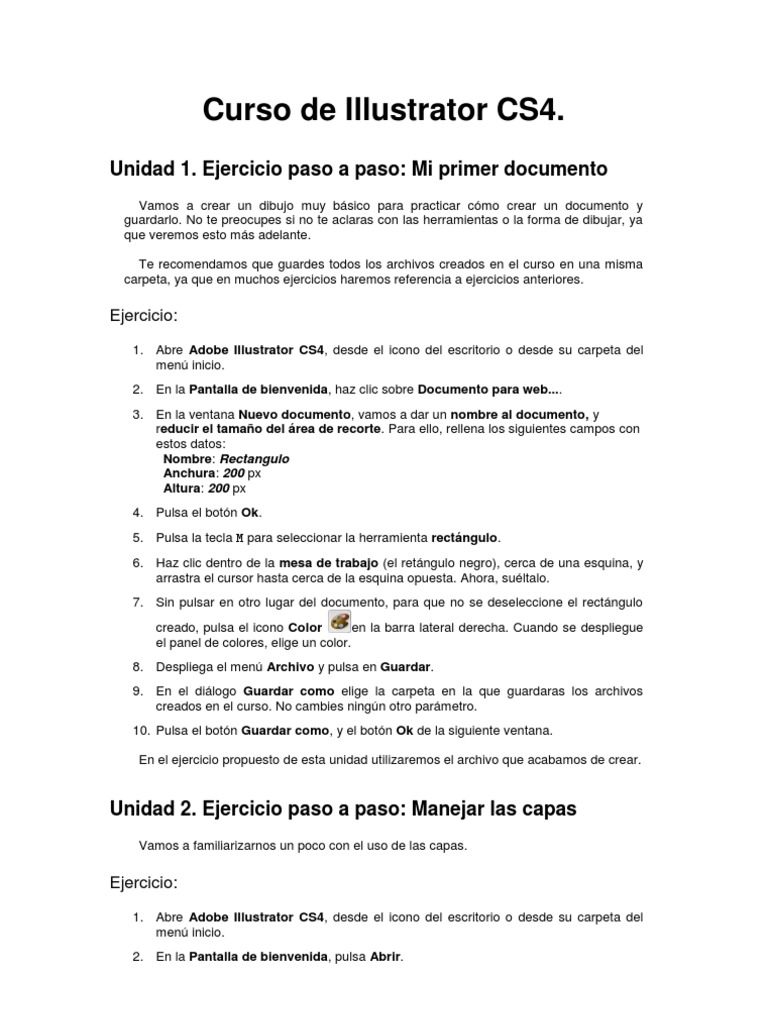 Curso De Illustrator Cs4 Ejercicios Paso A Paso Pdf Point And Click
