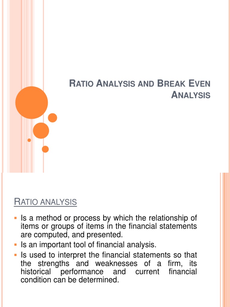 Ratio and Break-Even Analysis Guide | PDF | Dividend | Debt