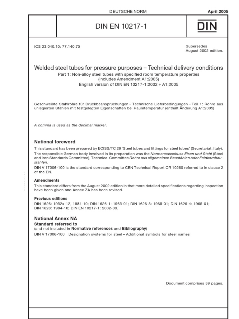 En 10217-1 | Metals | Business