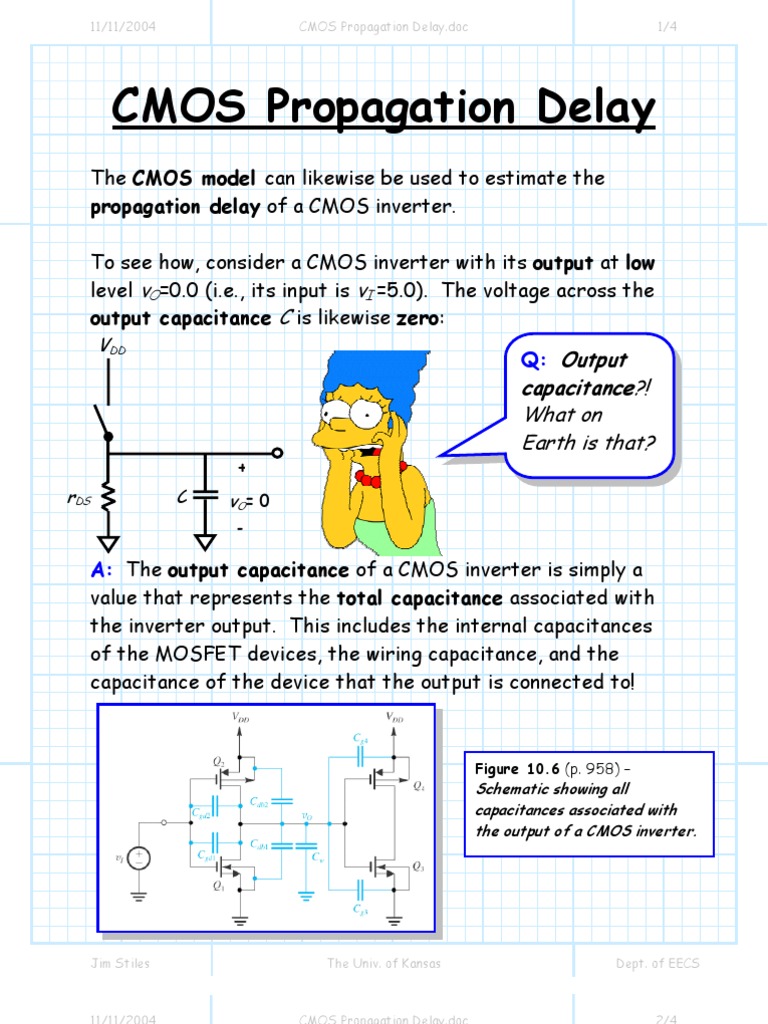CMOS Propagation Delay | PDF | Cmos | Mosfet