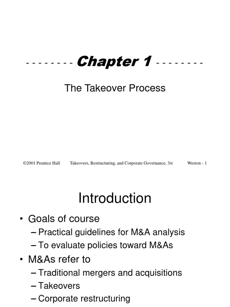The Takeover Process | PDF | Takeover | Mergers And Acquisitions