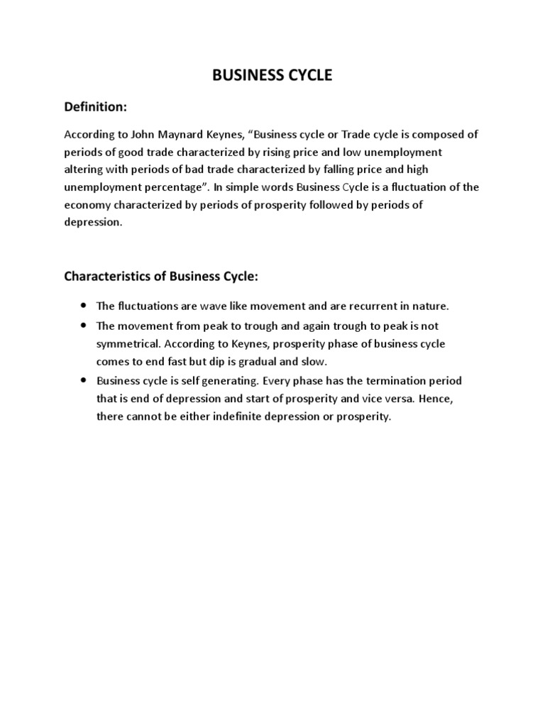 Understanding Business Cycles | PDF
