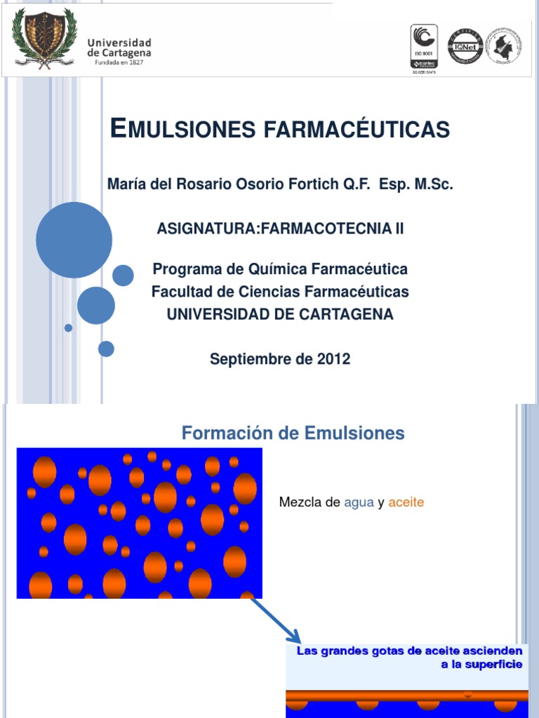 Emulsiones II 2012 | Emulsión | Tensioactivo | Prueba gratuita de 30 ...