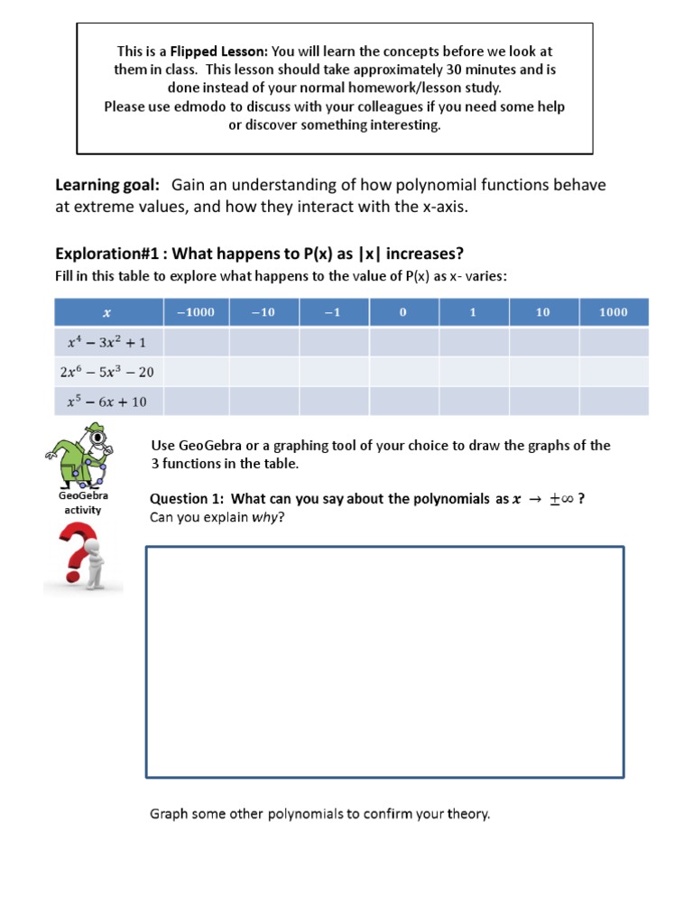 Lesson 02 FLIPPED Graphs of Polynomials | PDF