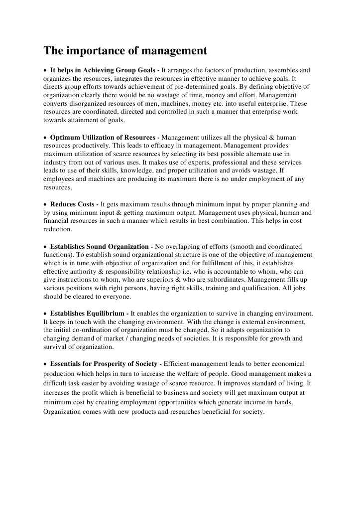 The Importance of Management | PDF | Goal | Factors Of Production