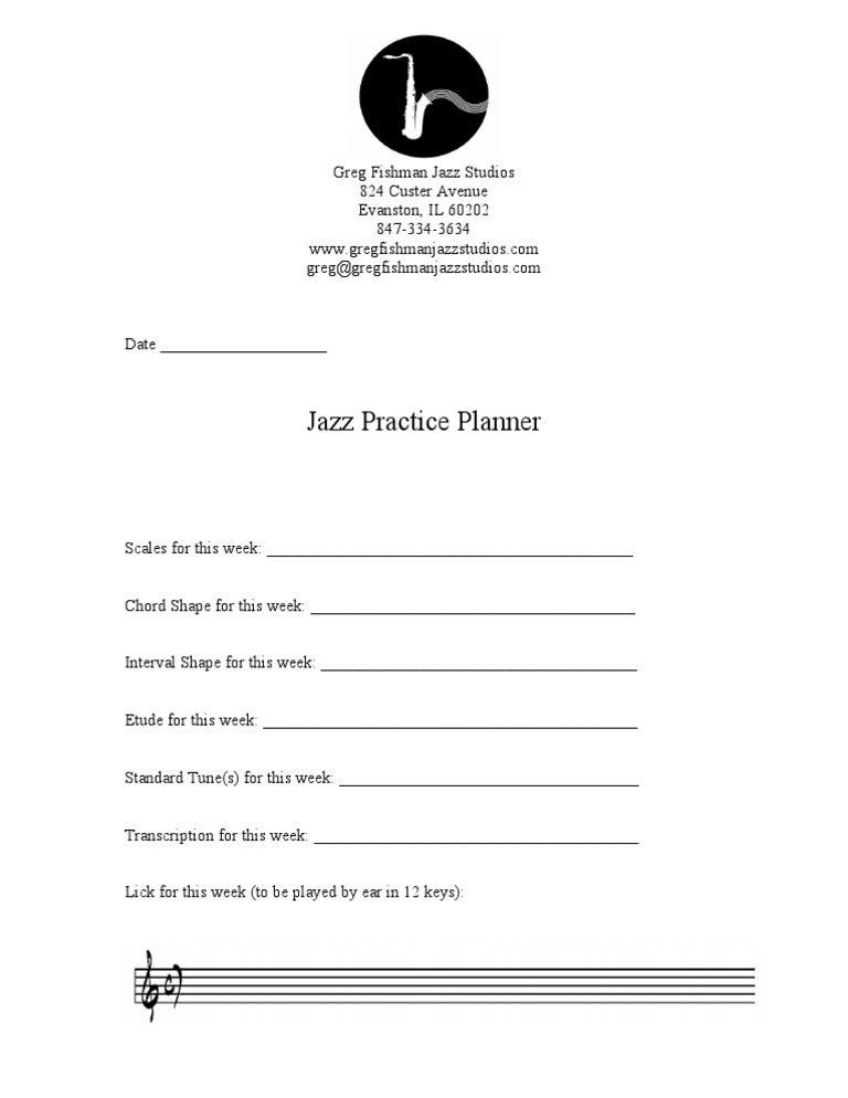 Jazz Practice Planner | PDF