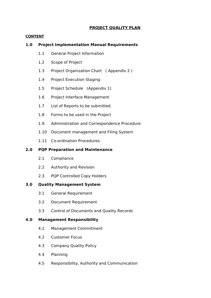 Project Quality Plan | PDF | Quality Assurance | Specification (Technical Standard)