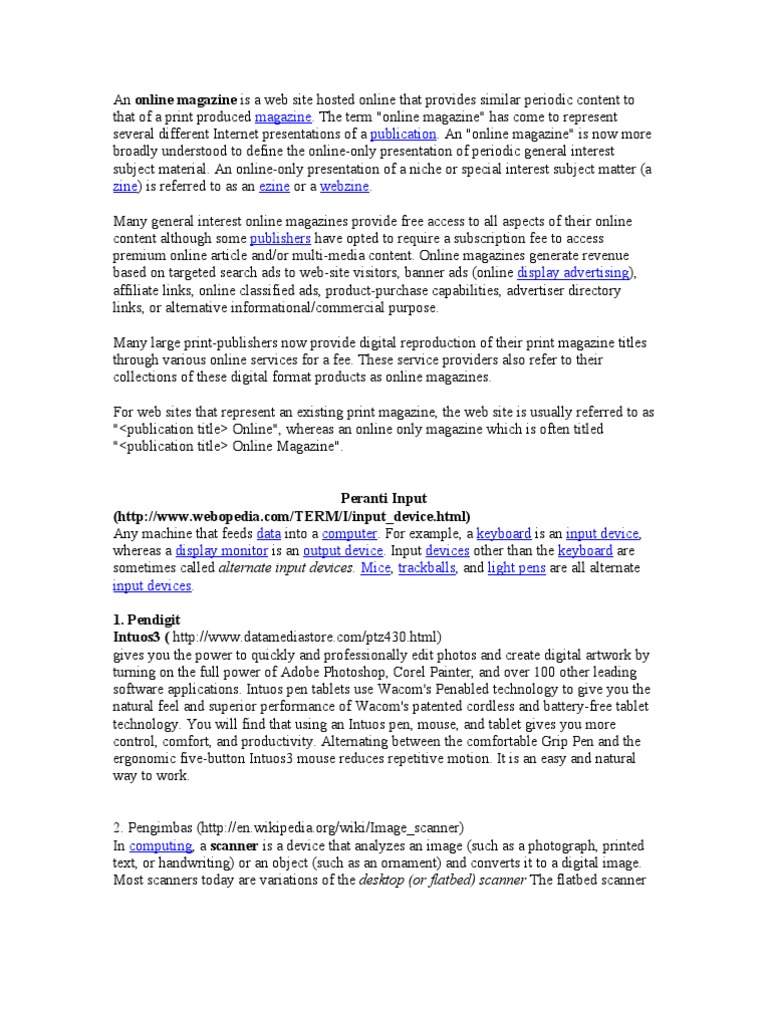 Magazine Publication: Peranti Input | PDF | Computer Data Storage ...