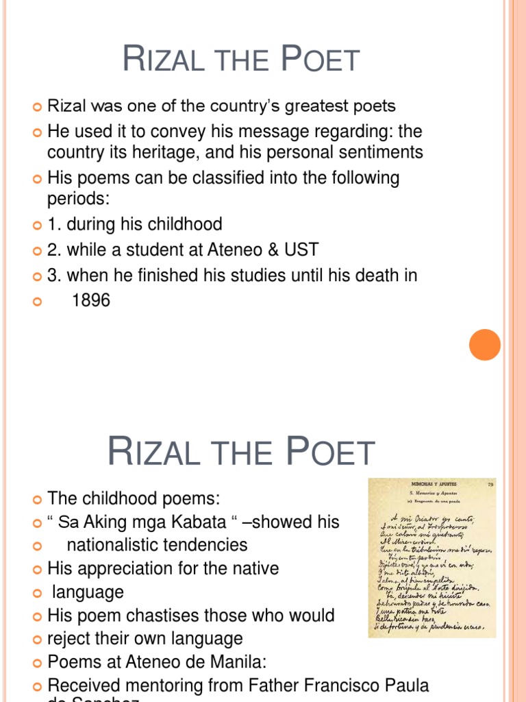 Rizal the Poet | Poets | Poetry