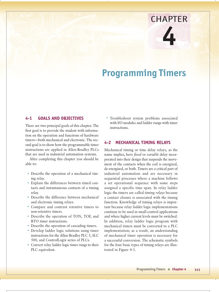 Chapter 4 PLC | PDF | Programmable Logic Controller | Timer