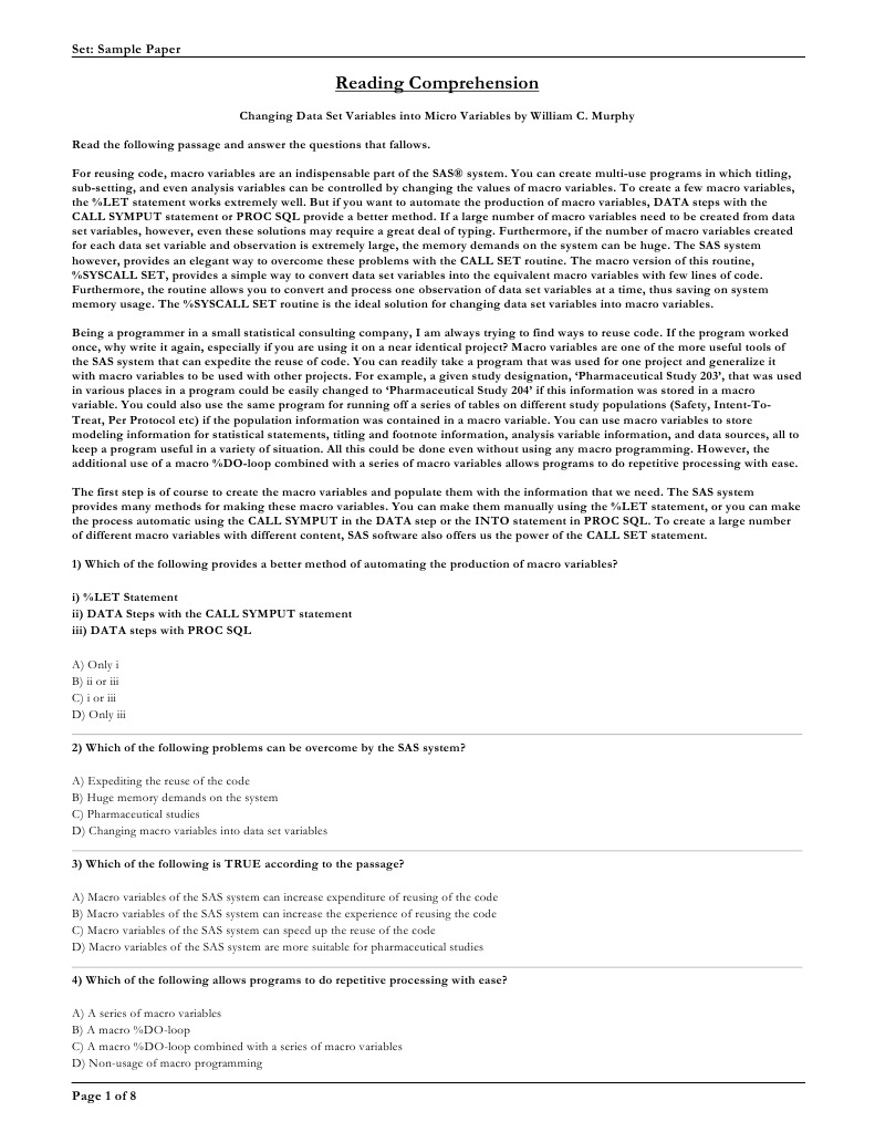 IIIT Delhi CET Sample Questions 2 | PDF | Sas (Software) | University ...