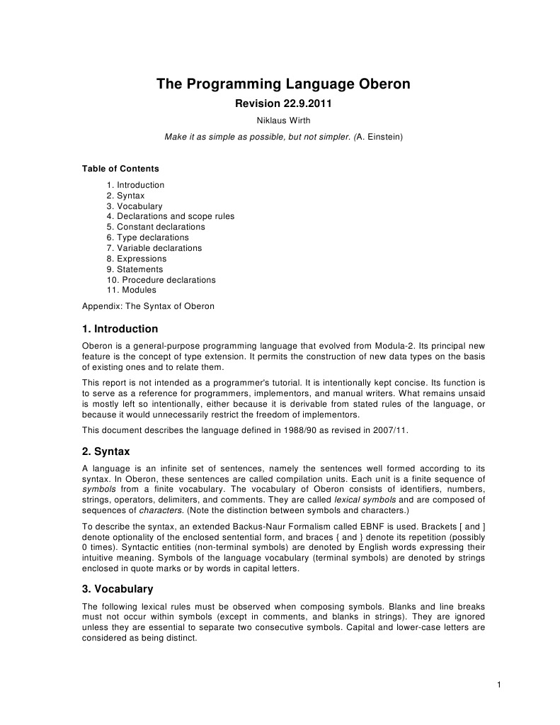 Overview of the Oberon Programming Language | PDF | Parameter (Computer ...