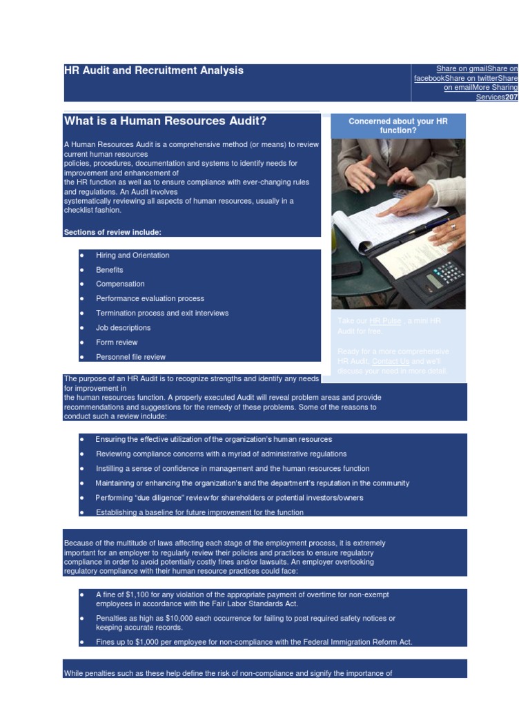 HR Audit and Recruitment Analysis | PDF | Human Resource Management ...