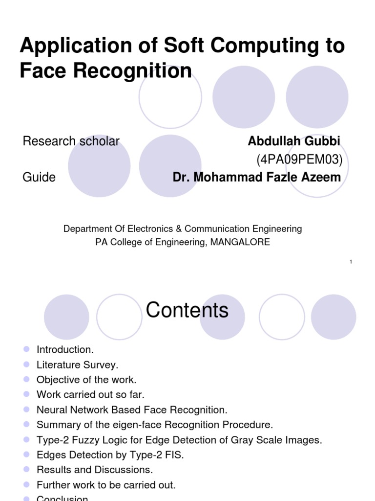 Application of Soft Computing To Face Recognition | Download Free PDF | Support Vector Machine ...