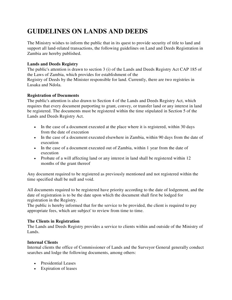 Guidelines On Lands and Deeds | PDF | Deed | Real Estate Law