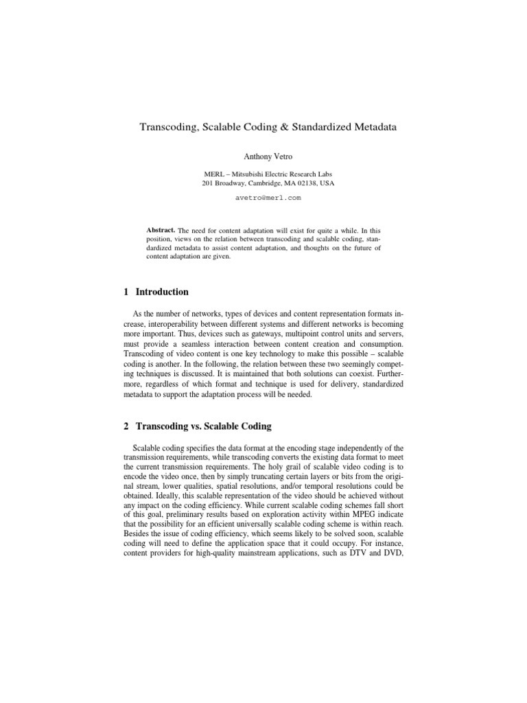 Scalable Coding Pdf Video File Format