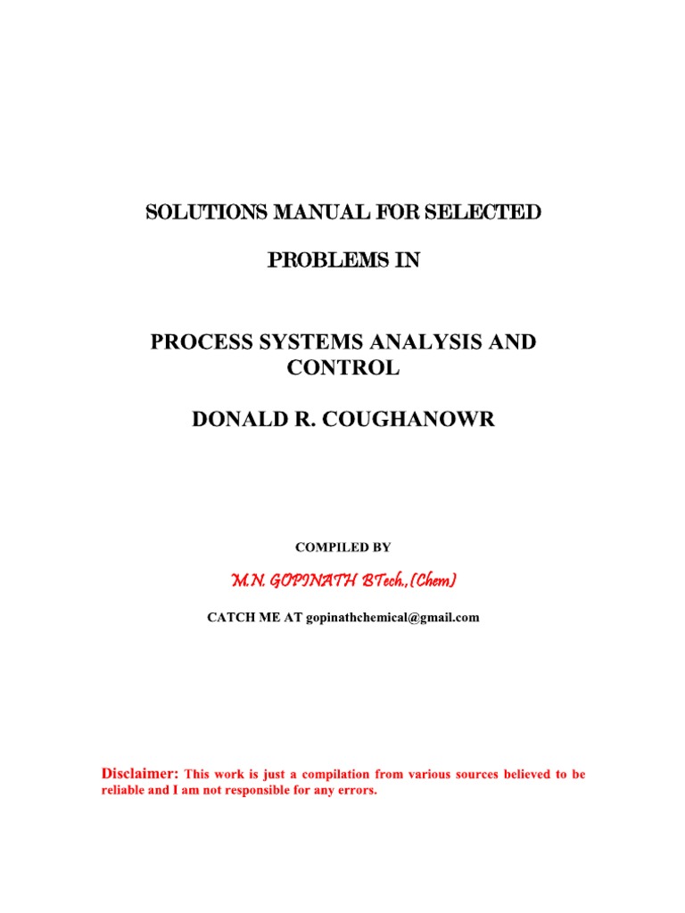 Process Systems Analysis Control by Coughanowr WWW - Solutionmanual | PDF | Teaching Methods ...