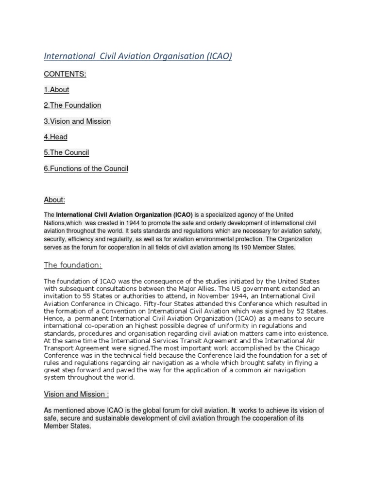 International Civil Aviation Organisation | Download Free PDF | Aviation | Government