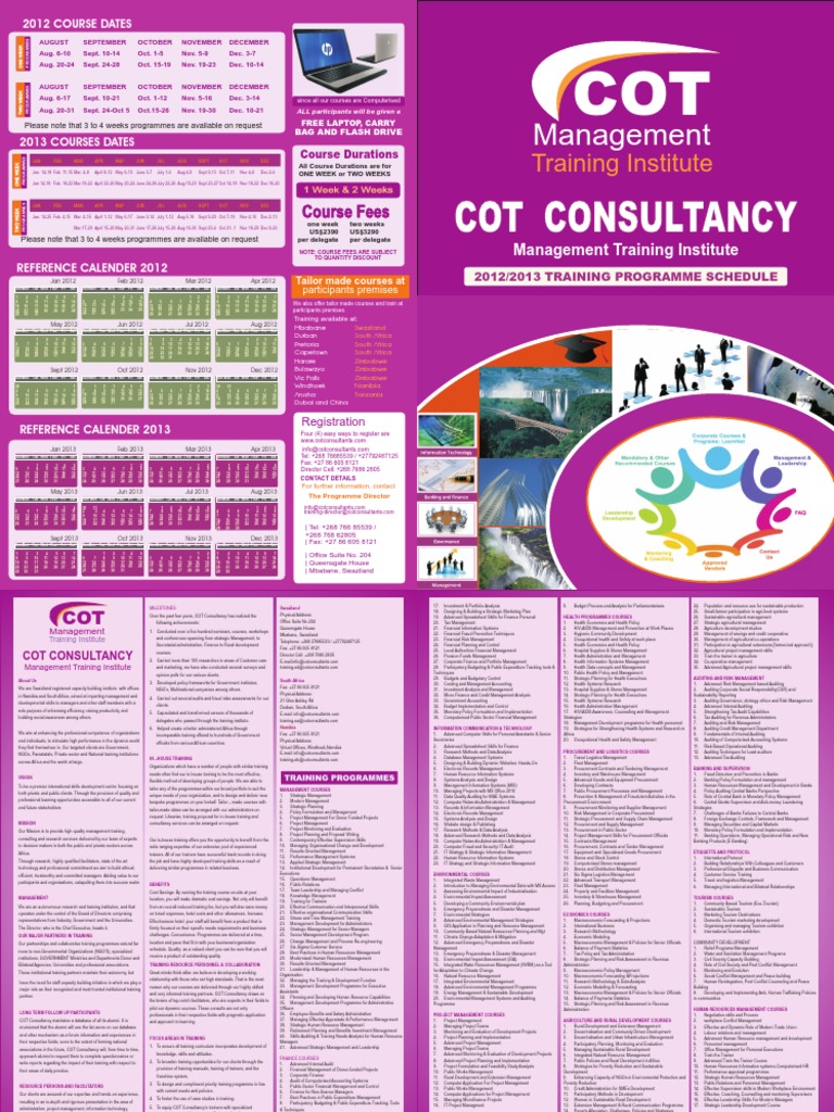 Cot Training Calender | PDF | Human Resource Management | Procurement