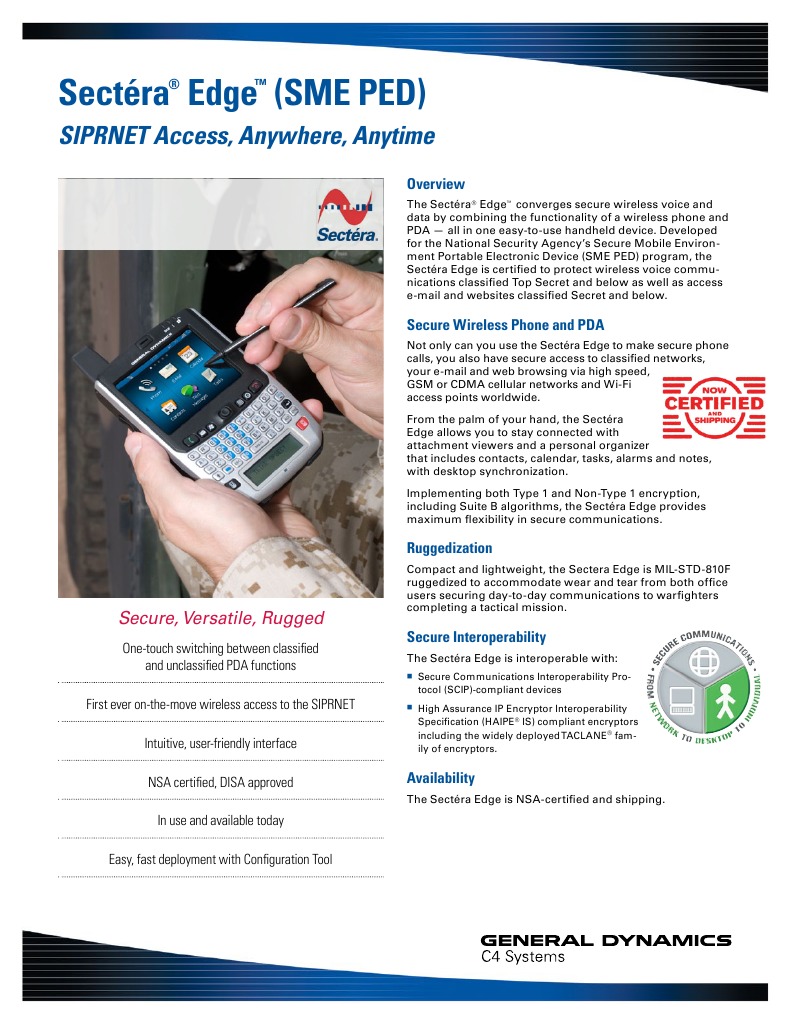 GD Sectera Edge | PDF | Personal Digital Assistant | Wi Fi