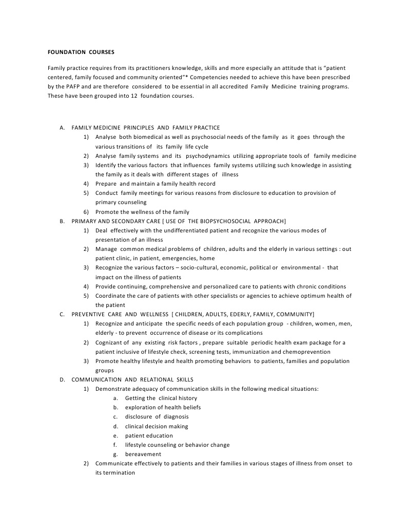 Pafp Foundation Courses | PDF | Family Medicine | Evidence Based Medicine