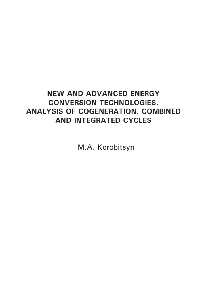 New and Advanced Conversion Technologies | PDF | Gas Turbine | Cogeneration
