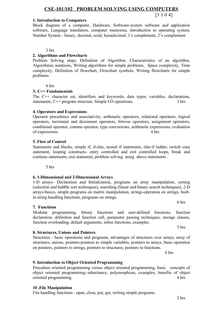 PSUC Syllabus | PDF | Pointer (Computer Programming) | Subroutine