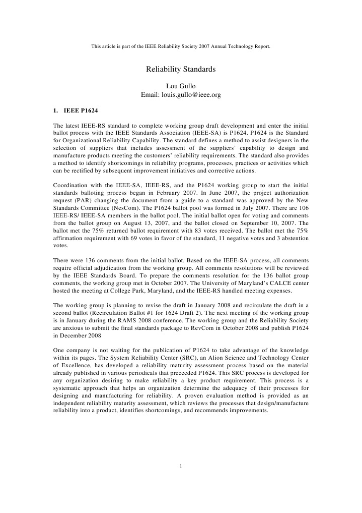 2007 Reliability Standards | Download Free PDF | Software Quality ...