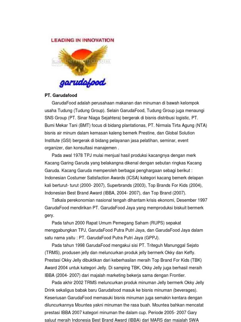 PT GRUB Garudafood | PDF | Bisnis