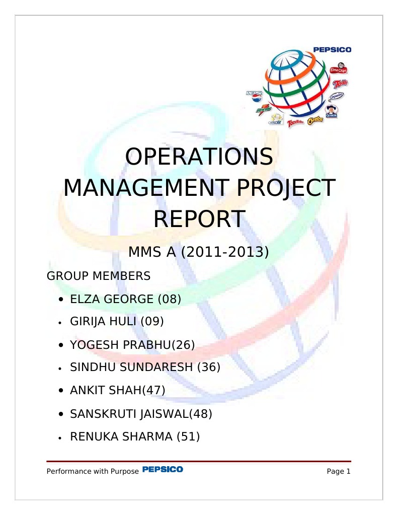 Final - Operations Management Project Report | PDF | Pepsi Co | Warehouse