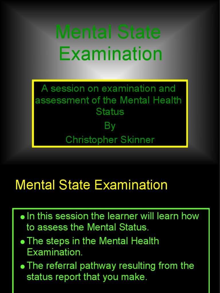 Mental State Examination | Mental Disorder | Psychiatry