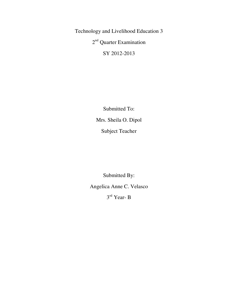 Technology and Livelihood Education 3 | PDF | Feasibility Study | Business