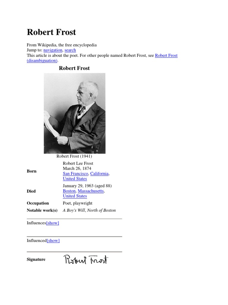 Robert Frost | PDF | Poetry