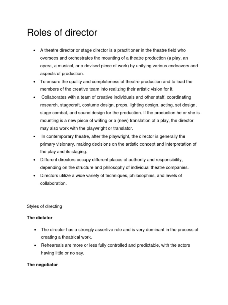 Roles of Director | PDF