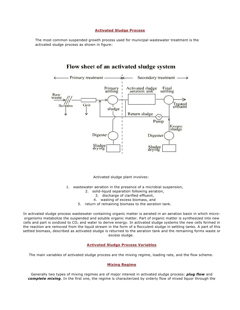 Activated Sludge Process | PDF | Sewage Treatment | Environmental ...