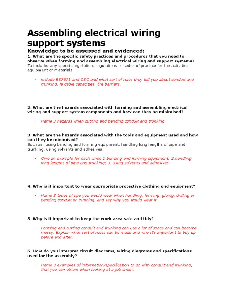 Assembling Electrical Wiring Support 021 | PDF | Electrical Wiring ...