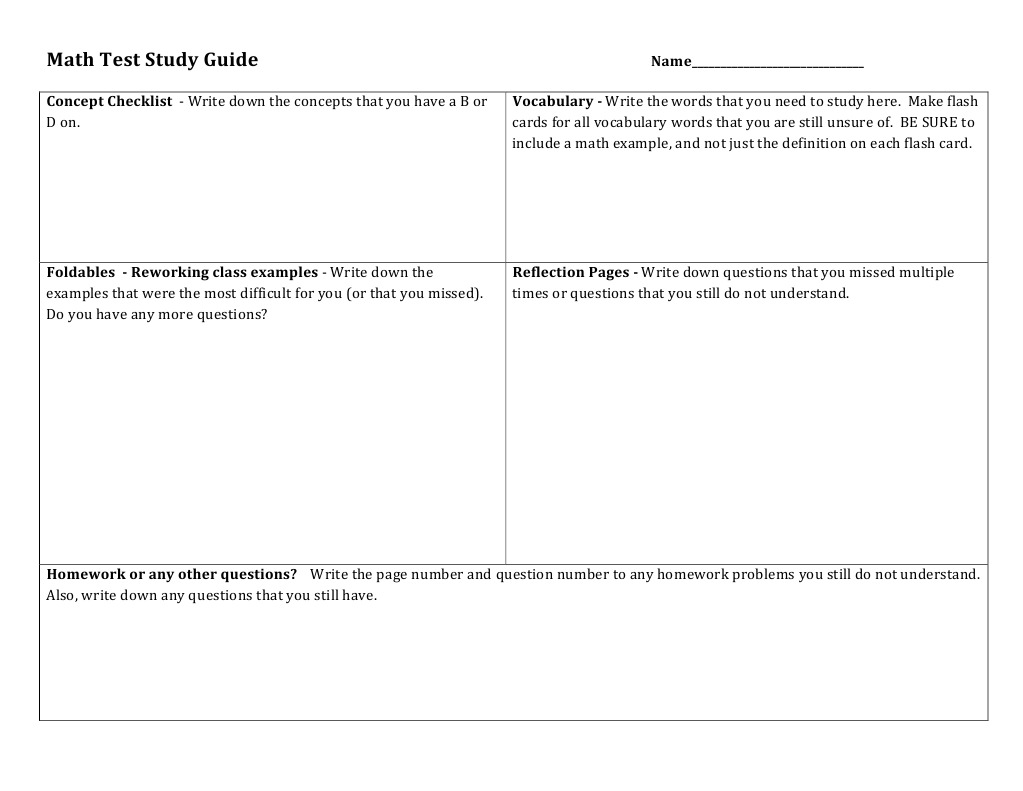 Math Test Study Guide | PDF