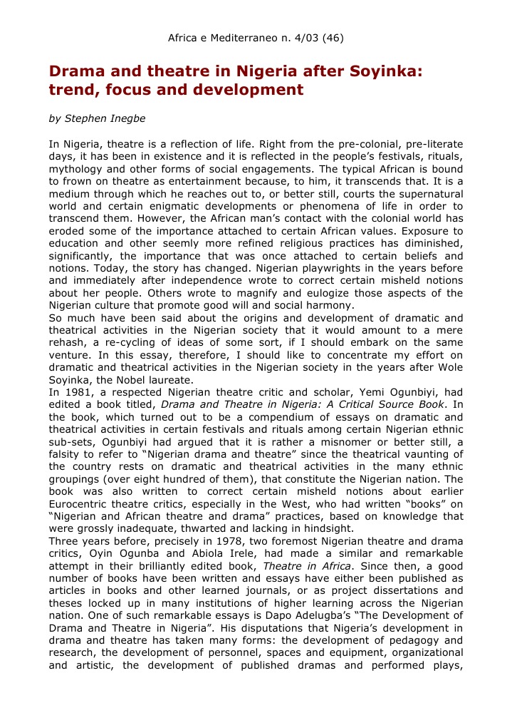 Art Enegbe 4 03 | PDF | Nigeria | Theatre