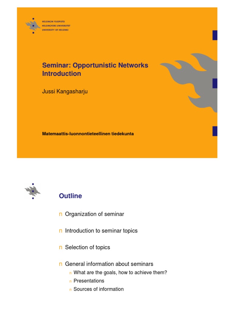 Seminar: Opportunistic Networks: Jussi Kangasharju | PDF | Wireless Ad ...