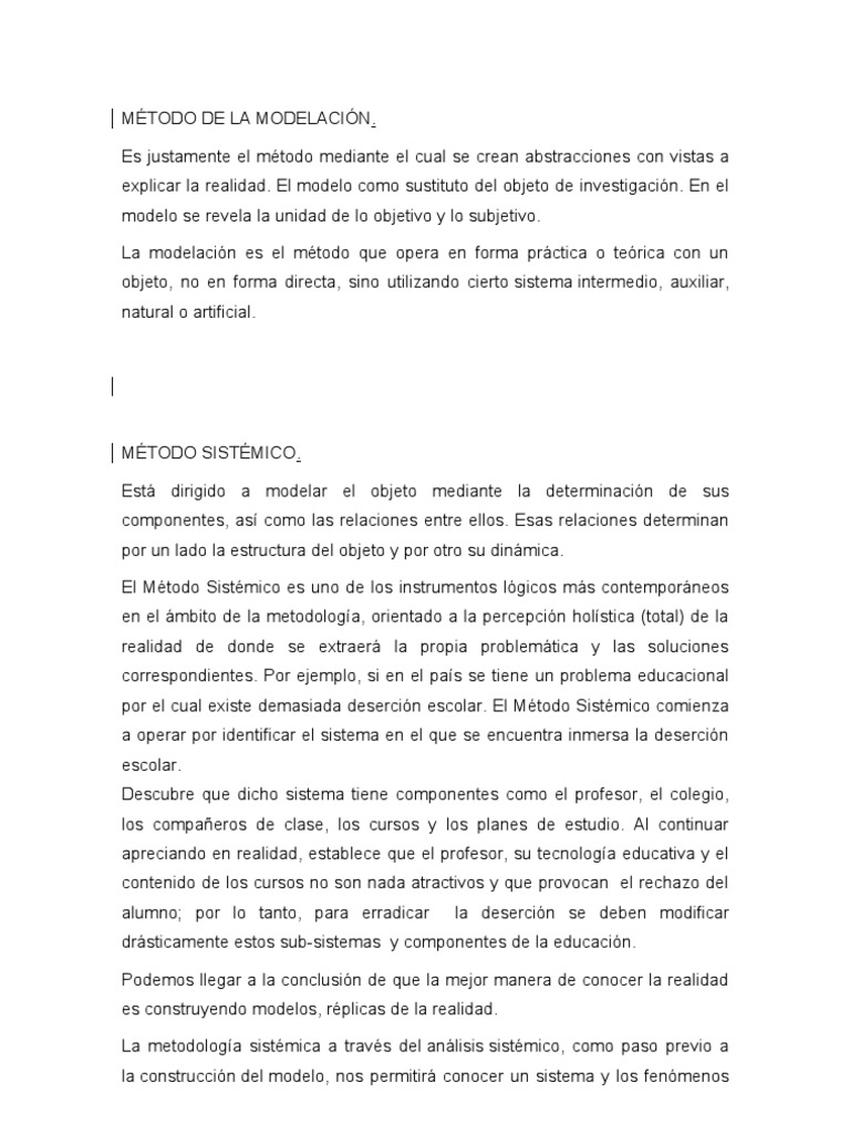 Método de Modelación y Su Aplicación | PDF | Enseñanza de matemática ...