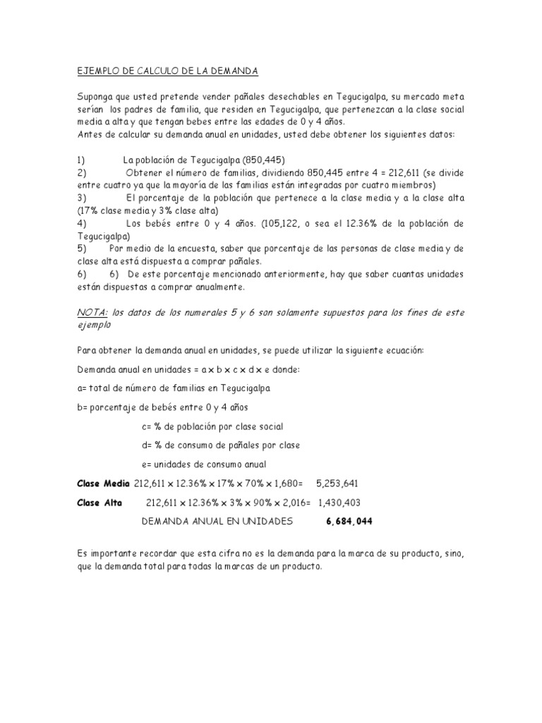 Ejemplo de Calculo de La Demanda | PDF