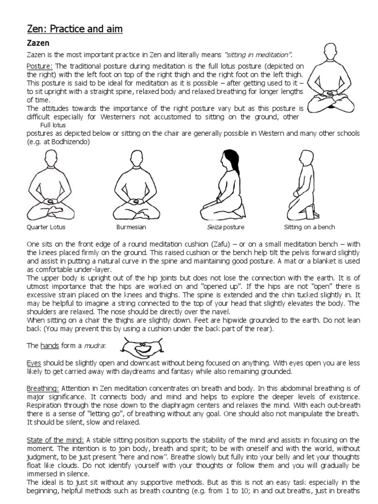 Zen Handout | PDF | Breathing | Indian Religions