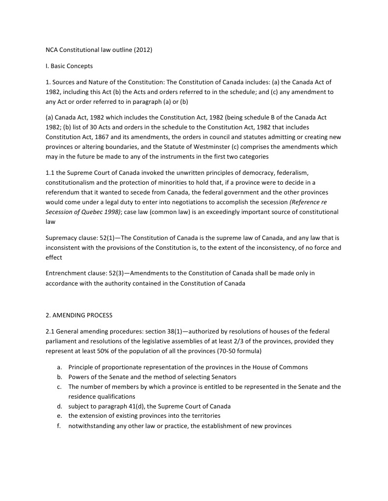 Secession of Quebec 1998) Case Law (Common Law) Is An Exceedingly ...