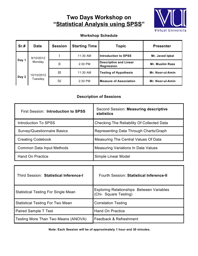 Workshop Schedule | PDF