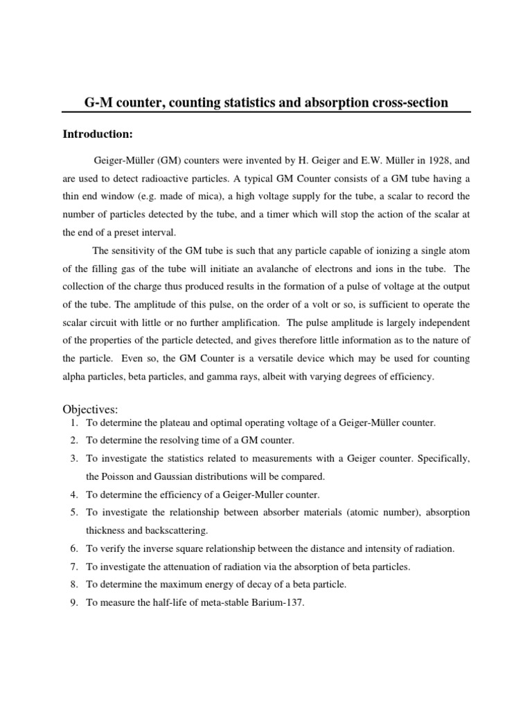 GM Counter: Principles and Applications | PDF | Radioactive Decay ...