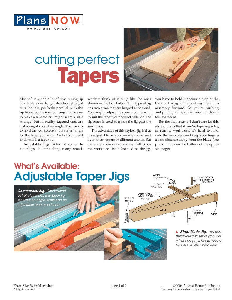 Cutting Perfect Tapers | PDF | Tools | Manufactured Goods
